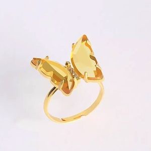 Jewelry | Yellow Butterfly Crystal Ring New | Poshmark